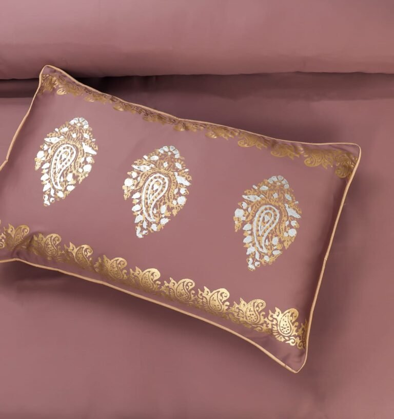 Buy Mud Gold Silk Satin Bridal Bed Set with Block Printing for Sale